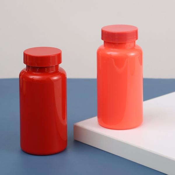 Quality Vitamin Capsule Pill Plastic Bottle Packaging 150Ml Red Pink Empty Supplement for sale