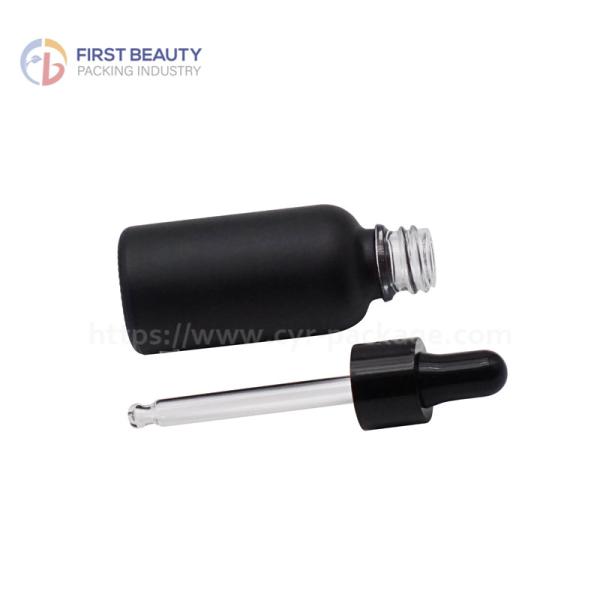 Quality Matte Black Essential Oil Bottle Dropper 100ml Smooth for sale