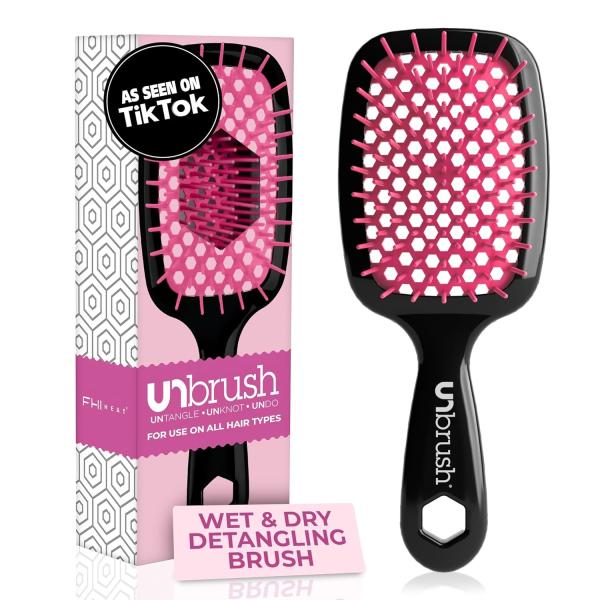 Quality Lightweight UNbrush Detangling Heat FHI Hair Brush Pain Free DuoFlex Anti Static Bristles for sale