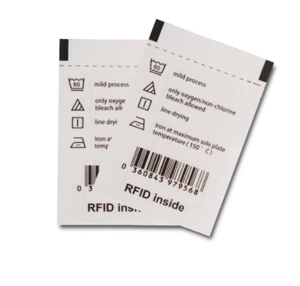 Quality Polyester Programmable RFID Care Label R6P 960MHZ Frequency for sale