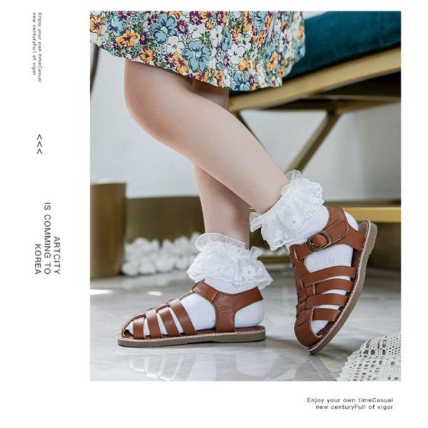 Quality Rubber Sole Buckle Strap Toddler Girl Gladiator Sandals for sale