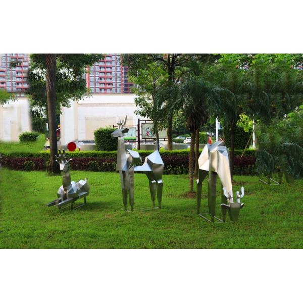 Quality Contemporary Metal Deer Sculptures , Abstract Metal Lawn Sculptures Street for sale