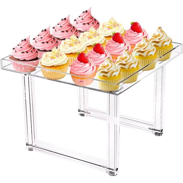 Quality Assembled Design Acrylic Cake Stand Buffer Table Riser Food Serving Custom Printing for sale