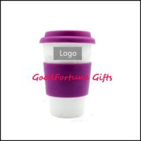 Quality Promotional 450ml Coffee Mugs Anti Scalding Band Ceramic Mug With Rubber Lid For for sale