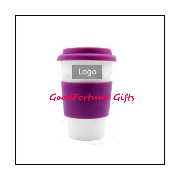 Quality Promotional 450ml Coffee Mugs Anti Scalding Band Ceramic Mug With Rubber Lid For Office Gifts for sale