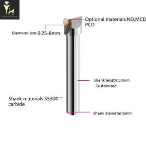 Quality CNC Machine 0.25mm MCD PCD Diamond Milling Tools for sale