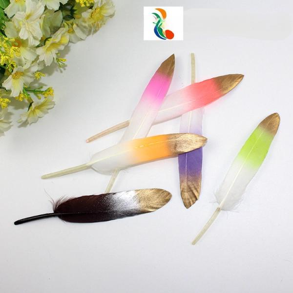 Quality 5-6inch Two Tones Millinery Feather , Colored Turkey Feathers For Fashionable for sale