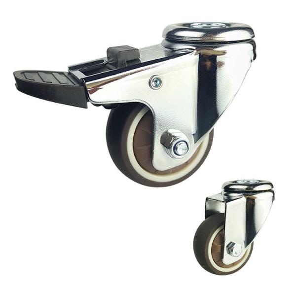 Quality 75mm TPR Furniture Swivel Casters For Chairs Cabinets for sale