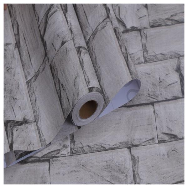 Quality Vinyl Embossed 3D Brick Stone Wallpaper DIY 3D Effect Brick Stone Wallpaper for sale