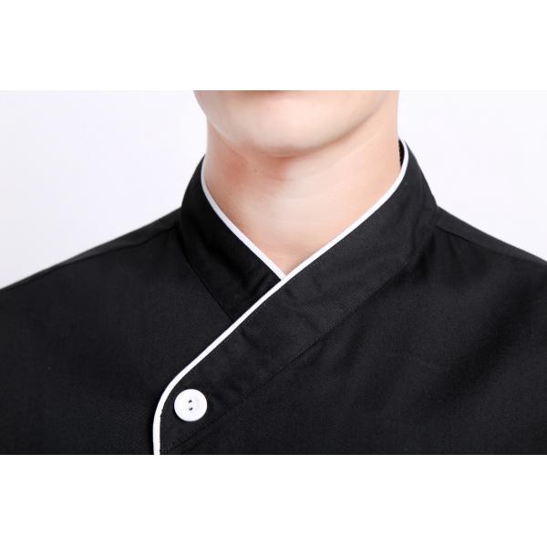 Quality White Cutton White Edage Black Chef Suit for sale