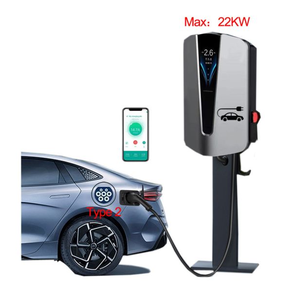 Quality BYD BMW Vehicles 22KW Smart Electric Car EV Charger with APP Control Wallbox L1 L2 L3 N PE 5M Cable Length for sale
