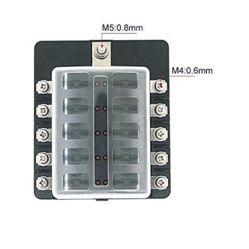 Quality 100A Input 30A Output 10P Blade Fuse Holder 10 Way ATO Fuse Block with Stickers for sale