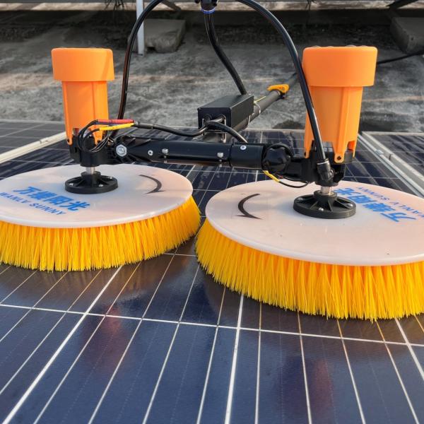 Quality 7.5m Telescopic Handle Portable Double-Head Rotating Brush for Solar Panel for sale