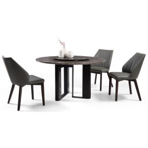 Quality Modern Round Dining Table Set Furniture D100 X H75cm With Stainless Steel Marble for sale