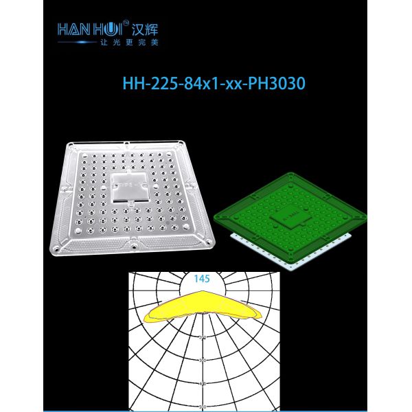 Quality 84 In 1 3030 LED Lens 204.81×204.81×10.05mm Size LED Parking Lot Lighting Lens Optimal Beam Angle High-Performance Grade for sale