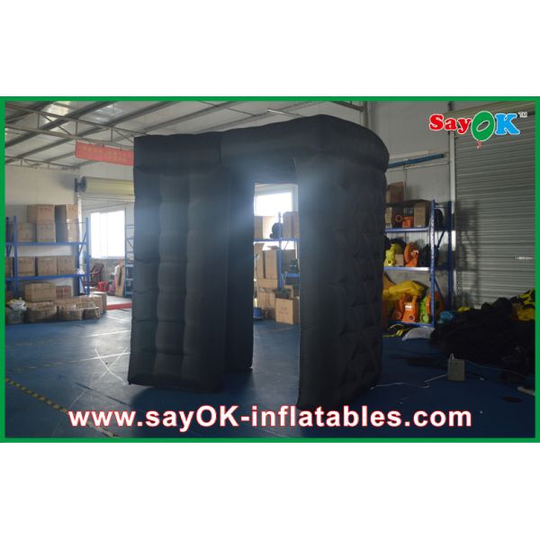 Quality Inflatable Photo Booth Hire Black Oxford Cloth Square Inflatable Advertising With 2 Opposite Doors for sale