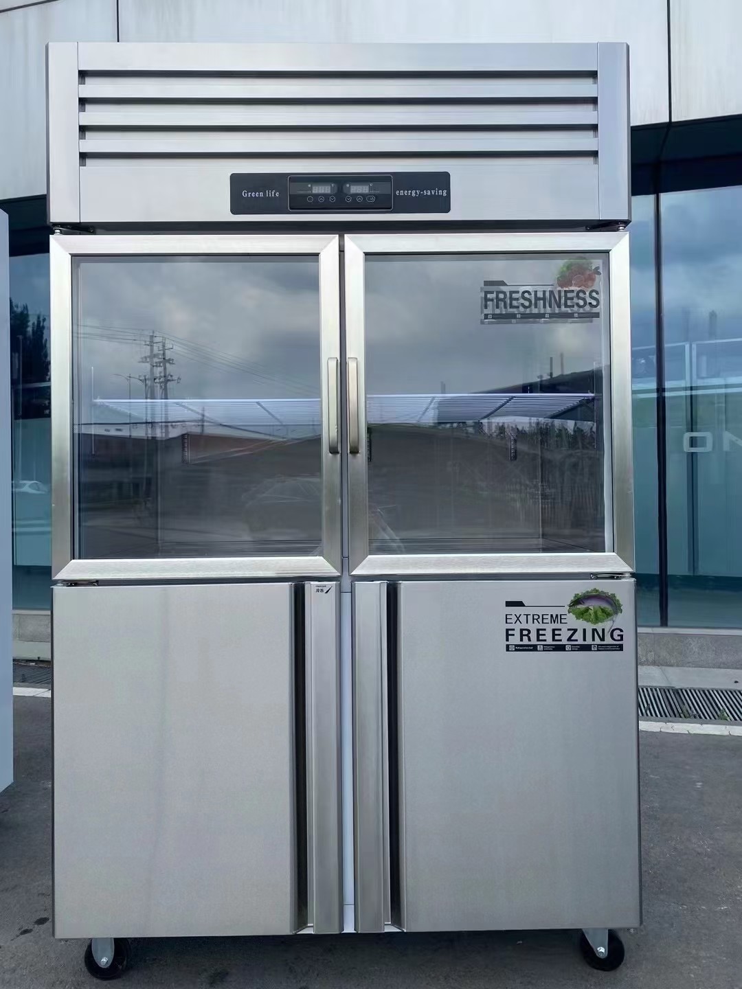 Quality Upright Refrigerator Fridge Freezer Customized Dimensions and R600a/R290a for sale