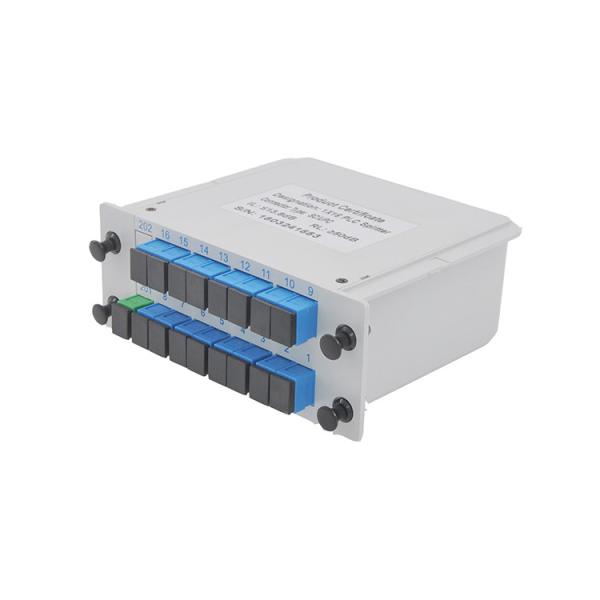 Quality Cassette Divisor 1x16 Fiber Optic PLC Splitter APC Low Insertion Loss for sale