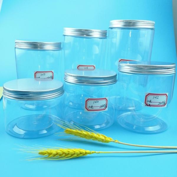 Quality 270ml 1360ml Clear Plastic Screw Cap Jars For Food Storage for sale