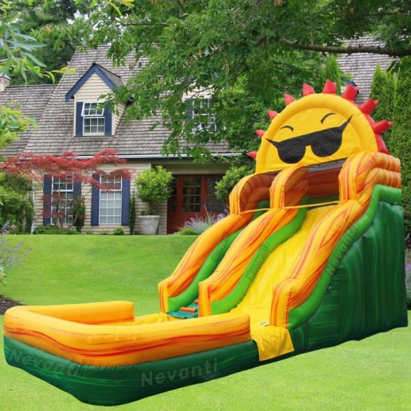 Quality Customized Size Outdoor Inflatable Water Slide Park with Trampoline and Bouncy for sale