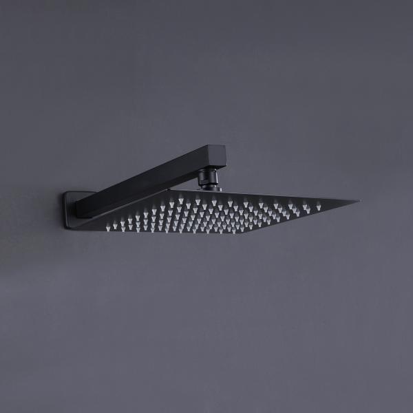 Quality Matte Black Luxury Rain Bathroom Shower Faucets Mixer Set for sale