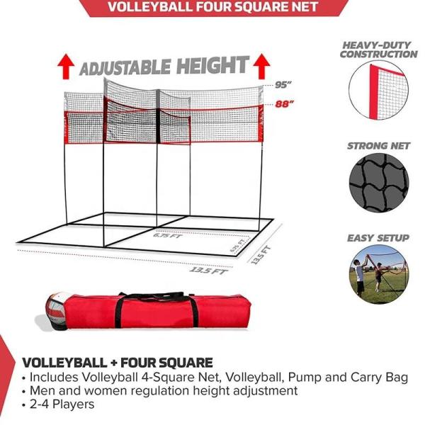 Quality EN71 Portable Volleyball Net Polyester Volleyball Four Square Net for sale