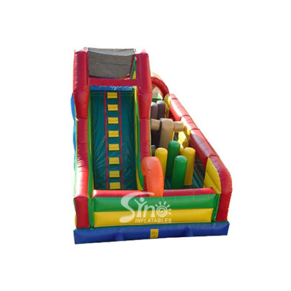 Quality Amazing Multifunction Commercial Kids Inflatable Obstacle With Big Slide for sale
