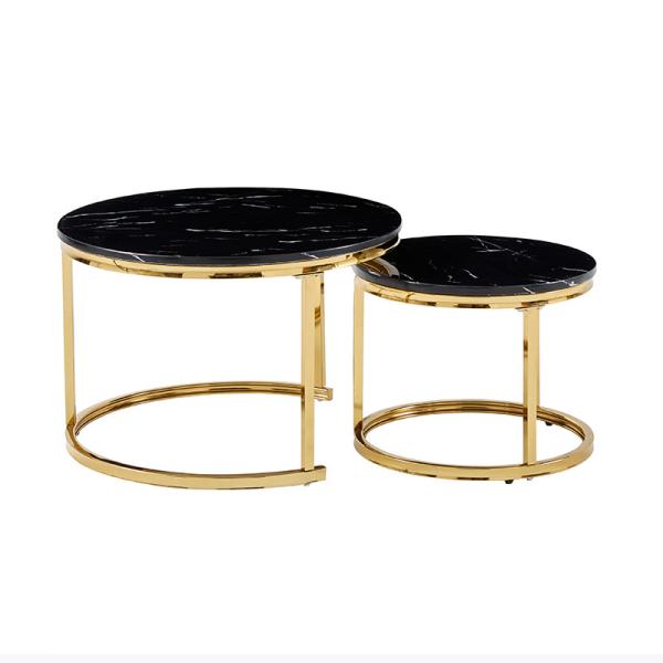 Quality Round Slate Top Custom Coffee Tables Stainless Steel  Easy Clean for sale