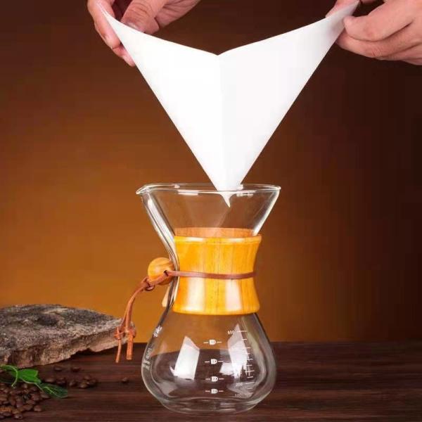 Quality White Brown Chemexs Bonded Prefolded Square Coffee Filters For 1-3 Cup for sale