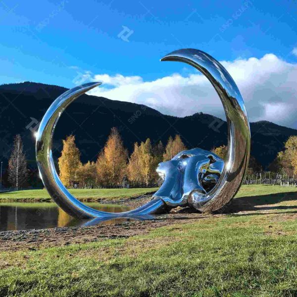 Quality 5.3m High Mirror Polished Stainless Steel Public Mammoth Sculpture for sale