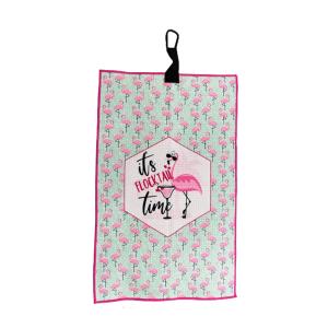 Quality OEM ODM Waffle Weave Printed Microfiber Golf Towel Custom Logo for sale