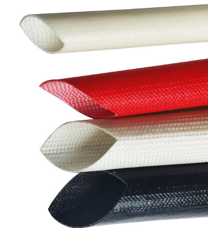 Quality 200c Silicone Fiberglass Sleeve 4kv , Fireproof Silicone Coated Fiberglass for sale