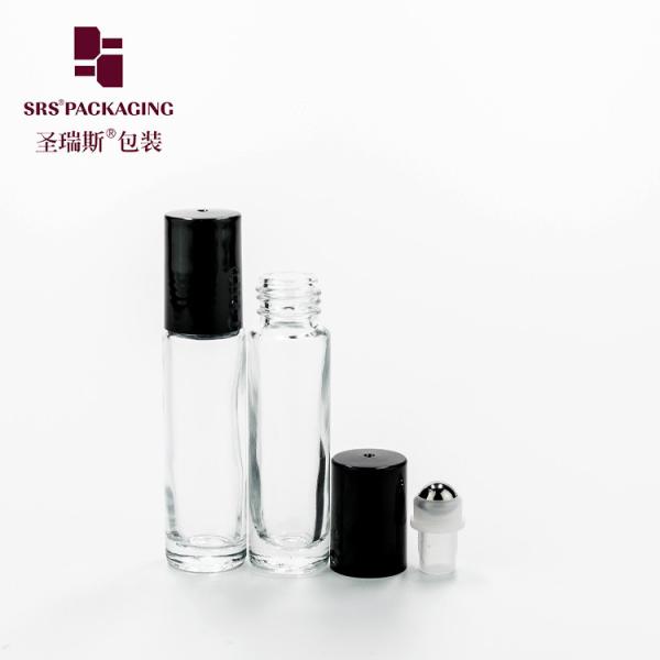 Quality Custom 10ml clear thick wall glass roll on bottle for perfume essential oil for sale