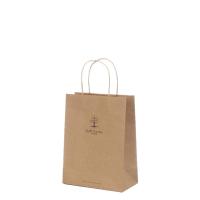 China Kraft brown paper bag with handles book packaging bag window factory