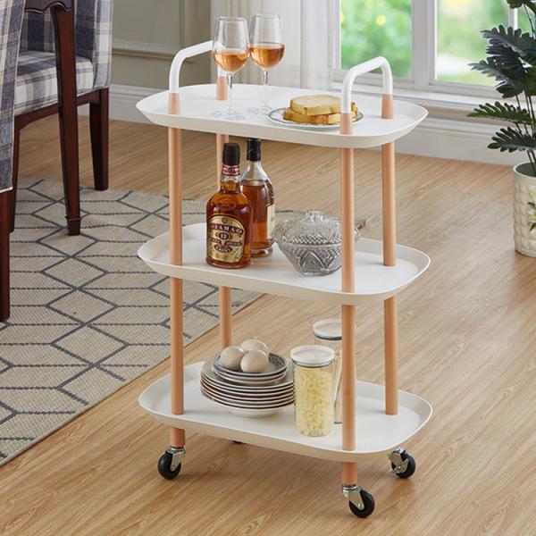 Quality 3 Tier kitchen plastic Household Multifunctional office storage rack cart for sale