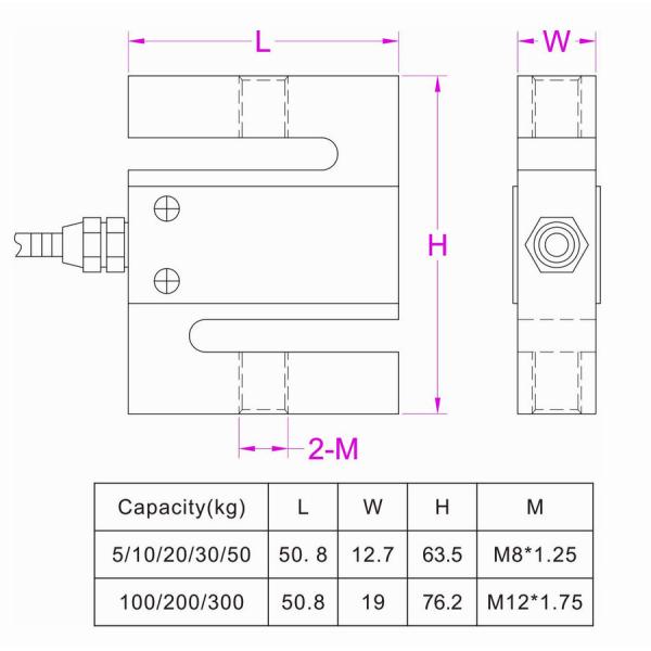 Quality S-type tension compression force transducer 50N 100N 200N 500N 1kN 2kN for sale