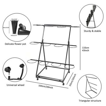 Quality Factory Customized Color Size Florist Shelf Flower Bucket Display Stand Flower for sale