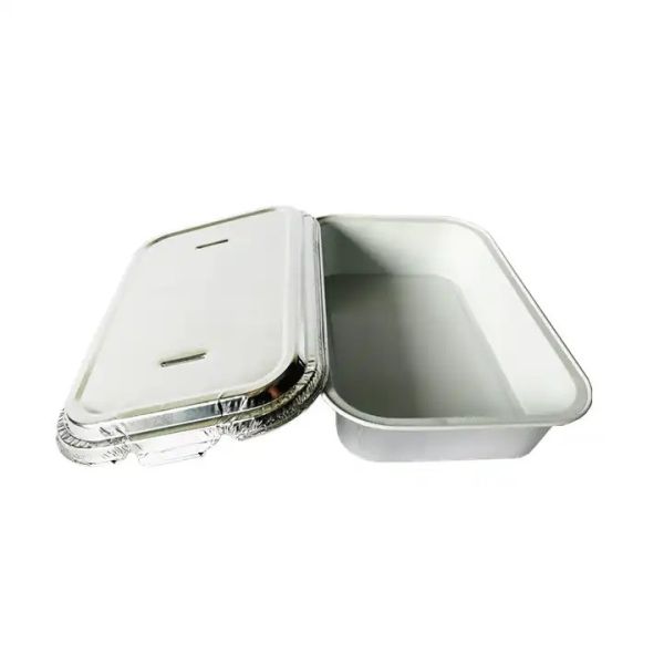 Quality 360ML/12oz Rectangle Aluminum Foil Food Container for Airline Meal Cooking/Storage for sale