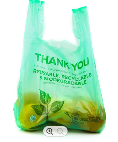 Quality Custom 100 Biodegradable Plastic Bags Recyclable Plastic Take Away Bags for sale