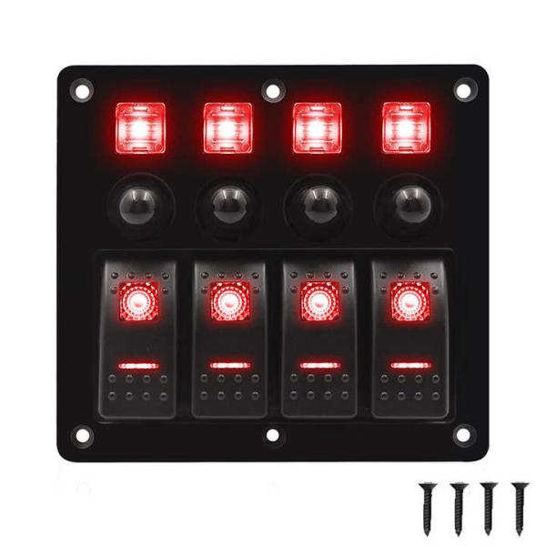 Quality 4 Gang Custom Rocker Switch Panels 12-24V ABS USB Car Rocker Switch Panel for sale