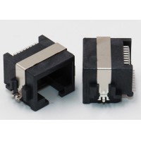 Quality Latch Up 90 Degree 8P8C Single Port SMT RJ45 LAN Jack for sale