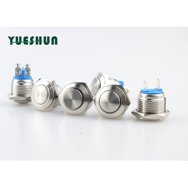 Quality 16mm Normal Closed Momentary Push Button Stainless Steel / Nickel Plated Brass Material for sale