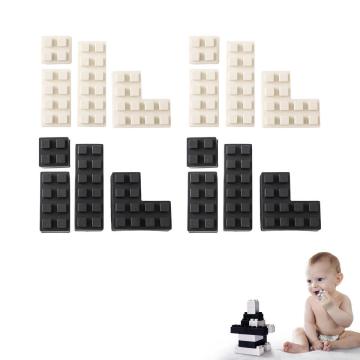 Quality Kid Safe Chewable Silicone Building Block Toy Set for sale