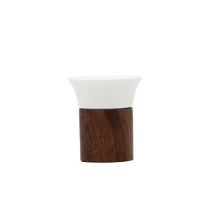 Quality Home Art Crafts Perfume Bottle Lid Wooden Ceramic Cup Base With Wooden Stand for sale