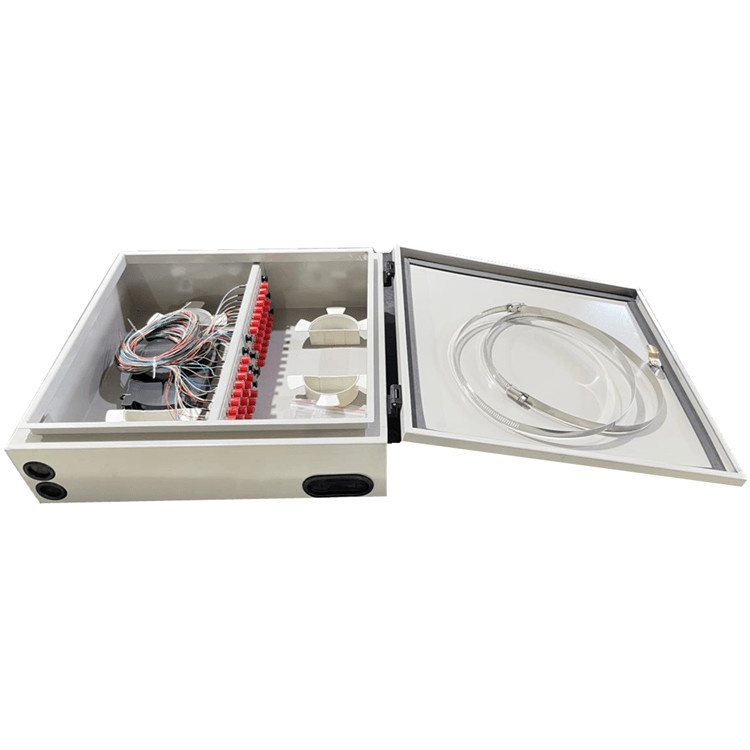 Quality 48 Core Wall Mount Fiber Distribution Box Outdoor Waterproof 48F LCD Adapter for sale