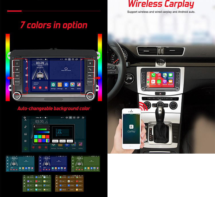 VW Universal Octa Core Android Car Stereo 7 Inch With Cooling Fan Physical Buttons