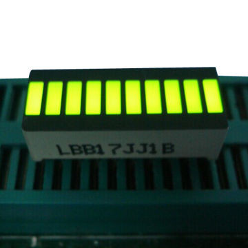 Quality Yellow 10 LED Light Bar with 10 Segment LED Display in Compact 25.4 x 10.1 x 7 for sale