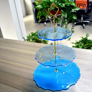 Quality 3 Layers Silicone Resin Coaster Molds Cake Decoration Round Coaster Mould for sale