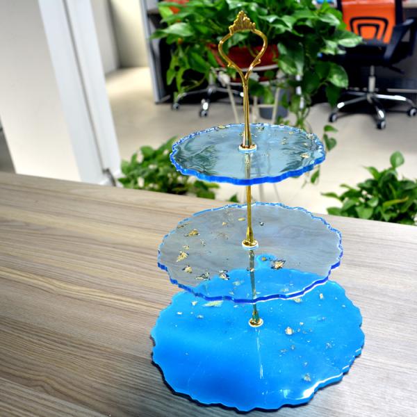 Quality 3 Layers Silicone Resin Coaster Molds Cake Decoration Round Coaster Mould for sale
