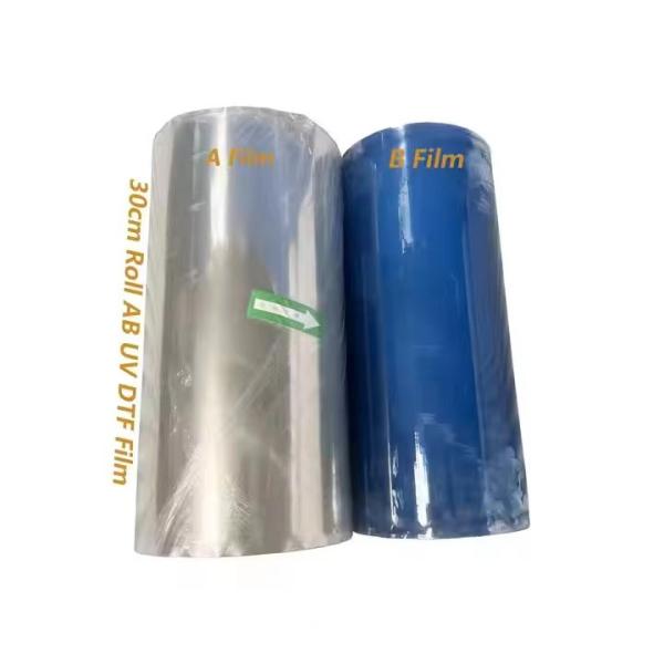 Quality Polymer Cold Transfer Printing Film A And B Film UV DTF PET Sticker Film Roll 30cm for sale